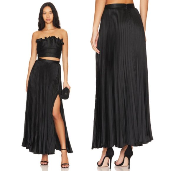 AMUR | Skirts | Nwt Amur Side Seam Slit Unlined Sofie Pleated Maxi ...